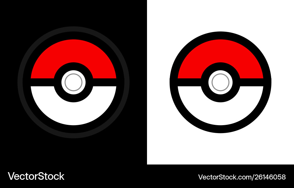 Pokemon Poke Ball Icon Royalty Free Vector Image