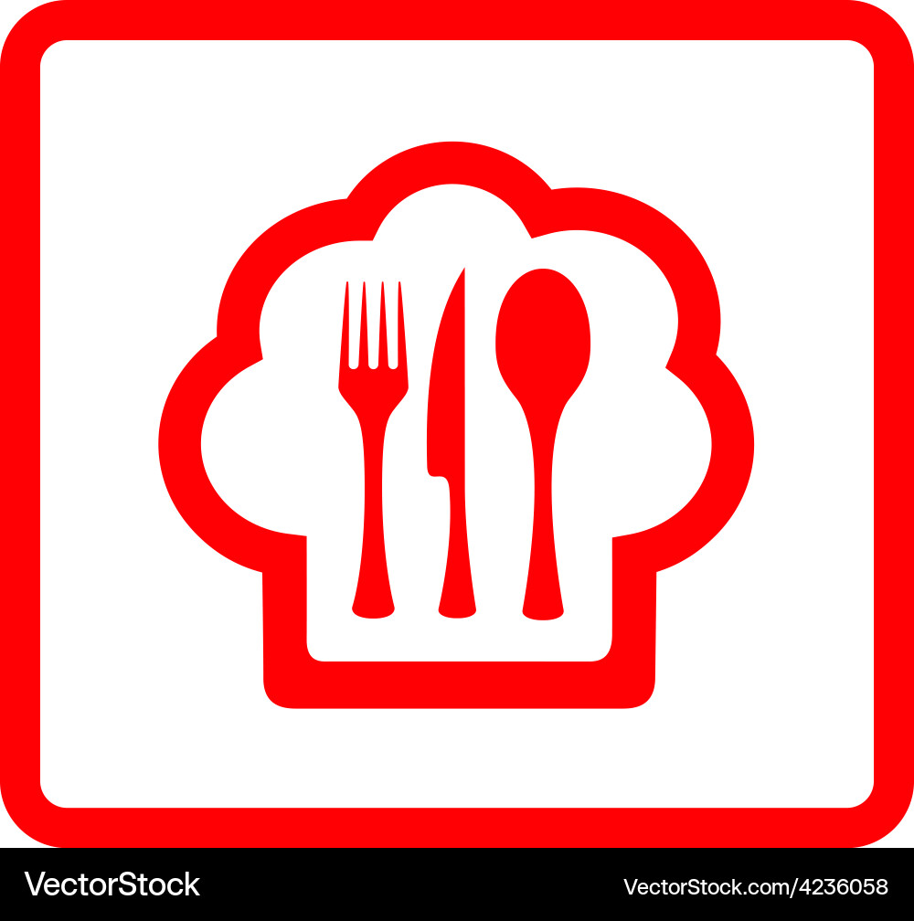 Red icon for food symbol Royalty Free Vector Image