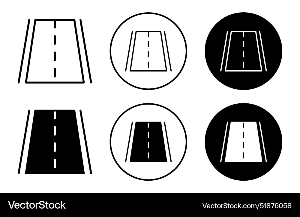 Road icon outline flat Royalty Free Vector Image