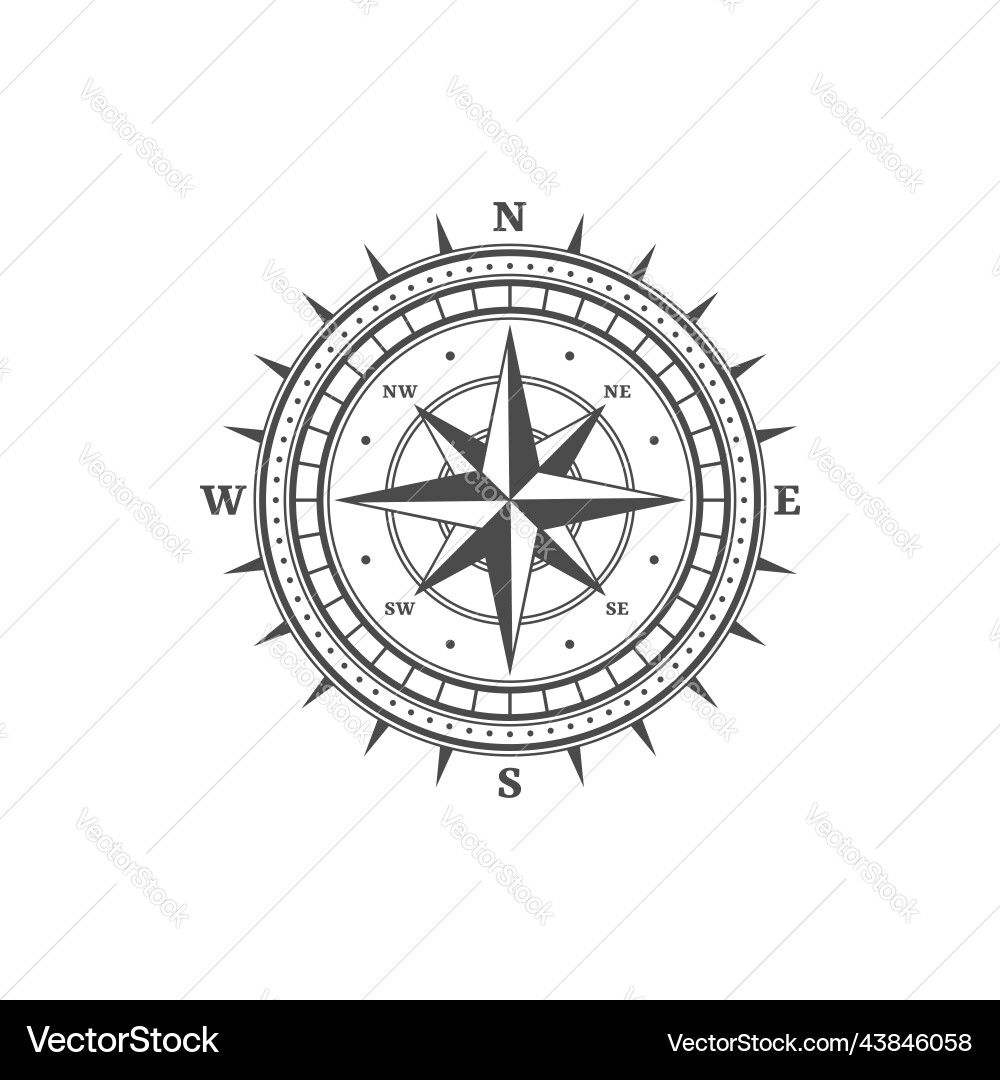 Vintage Compass Rose Symbol Royalty Free Vector Image
