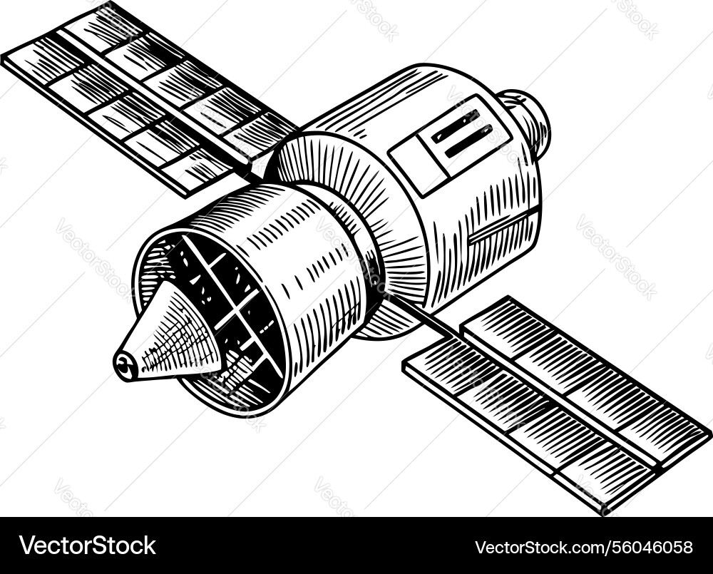 Vintage satellite space engineering technology Vector Image