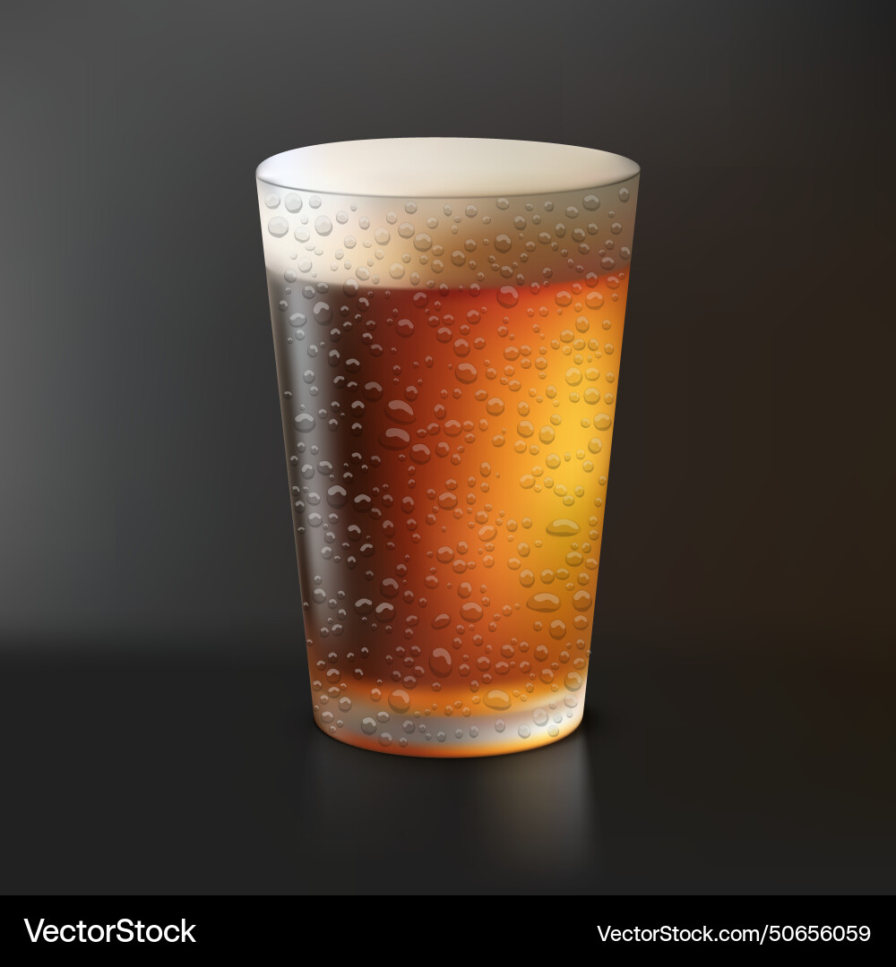 3d realistic craft beer pint studio shot style Vector Image