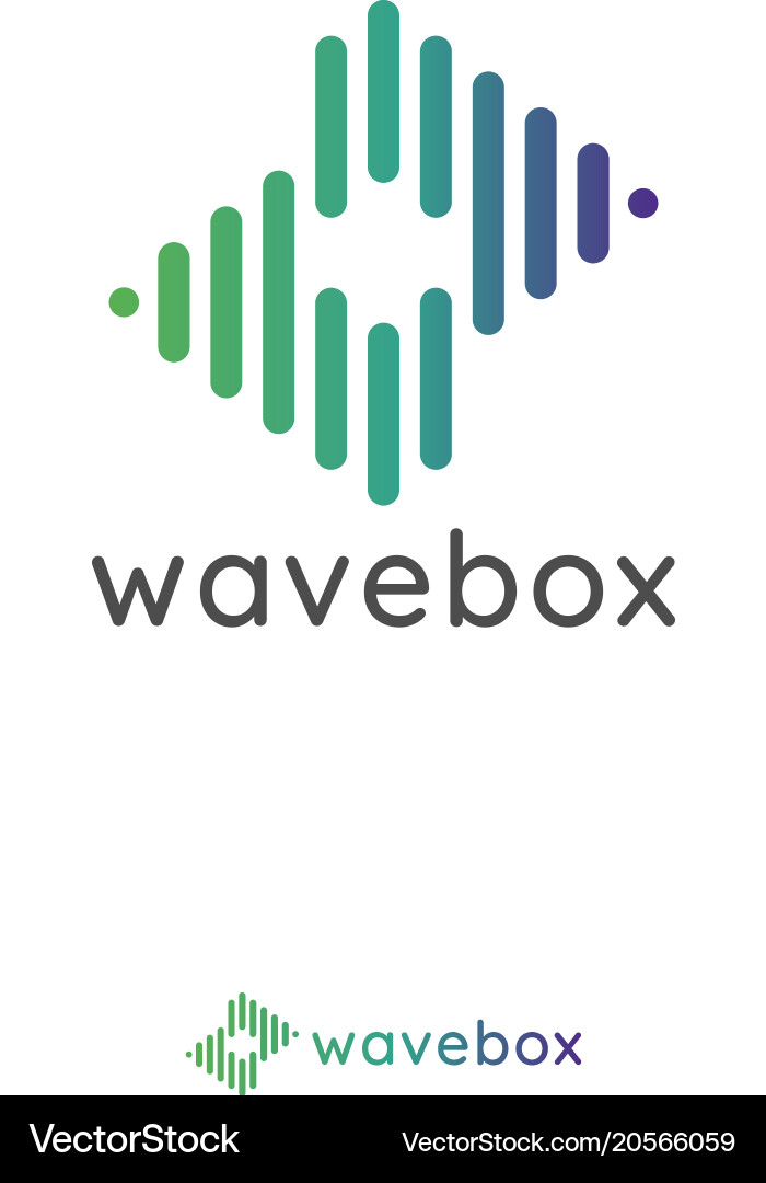 Abstract audio signal wave pulse logo Royalty Free Vector