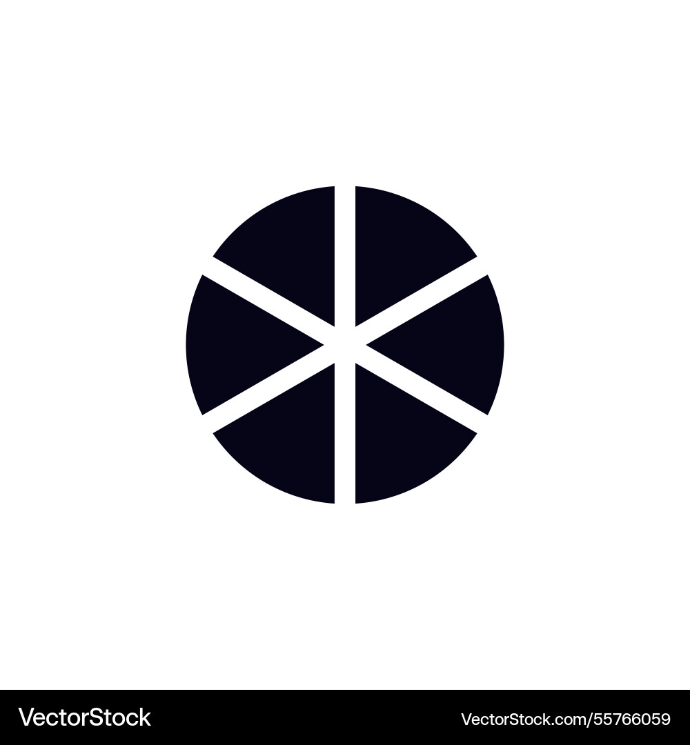 Black circle divided into equal segments Vector Image