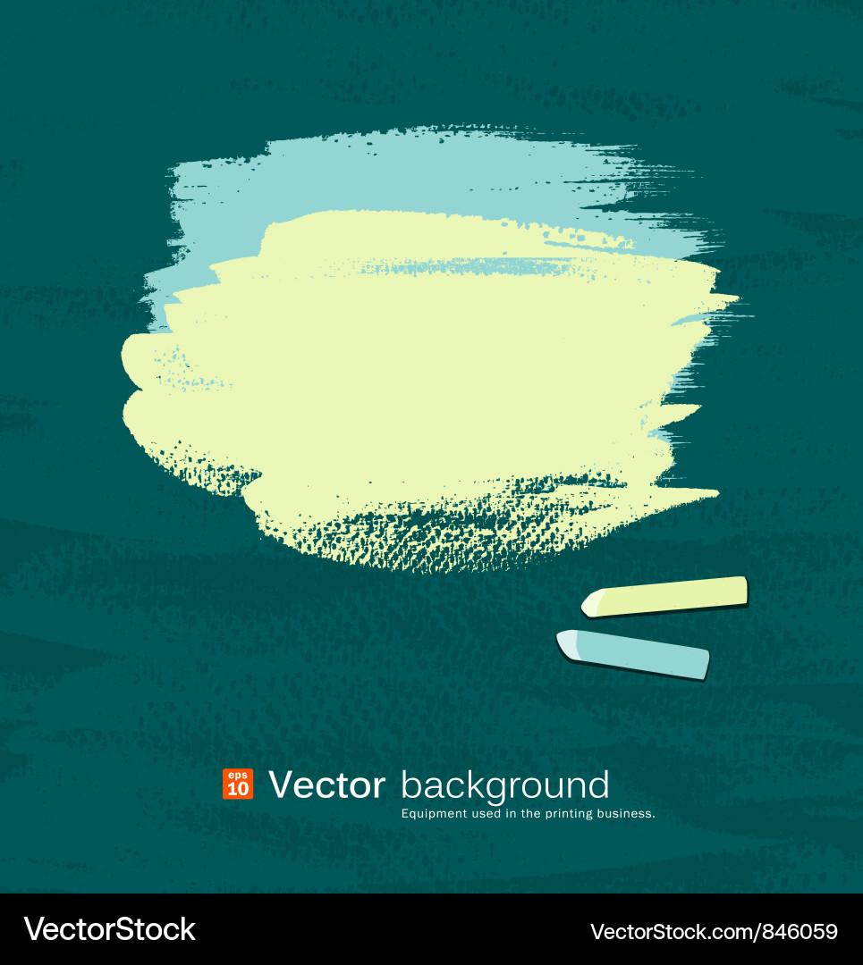 Chalk green and blue pastel on blackboard Vector Image