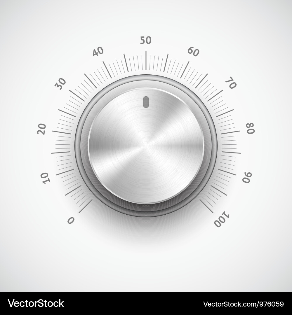 Chrome Volume Knob - Music Control Royalty Free Vector Image