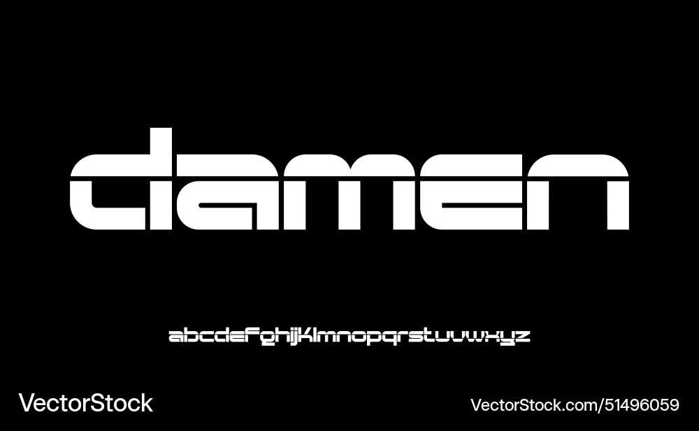 Futuristic technology font typeface Royalty Free Vector