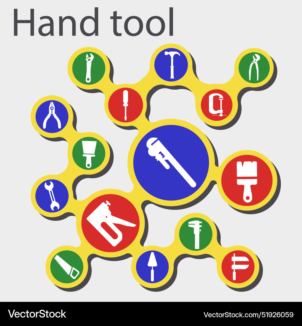 Hand tools icons minimal design tool modern Vector Image