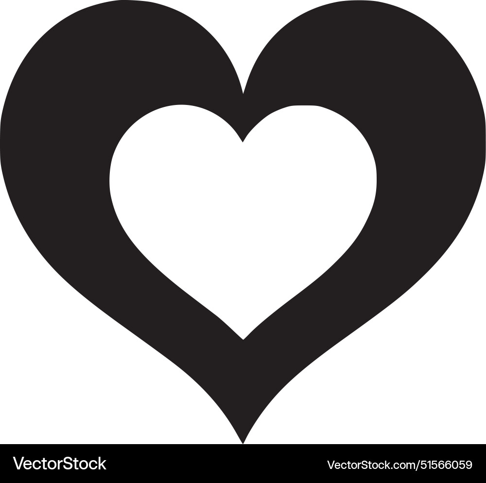 Heart - minimalist and flat logo Royalty Free Vector Image