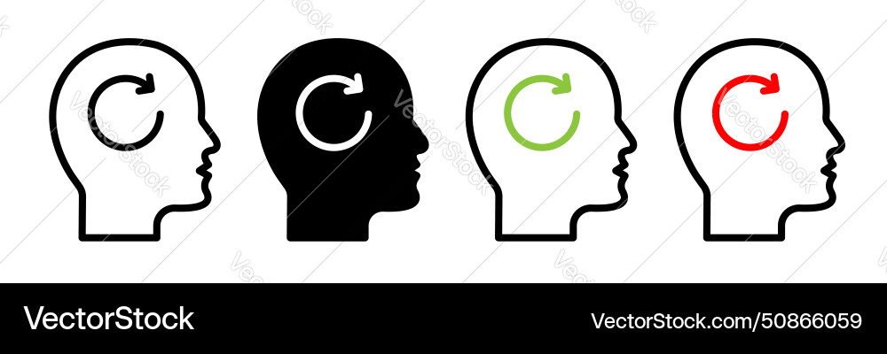 Memory recall icon set recall flashback Royalty Free Vector