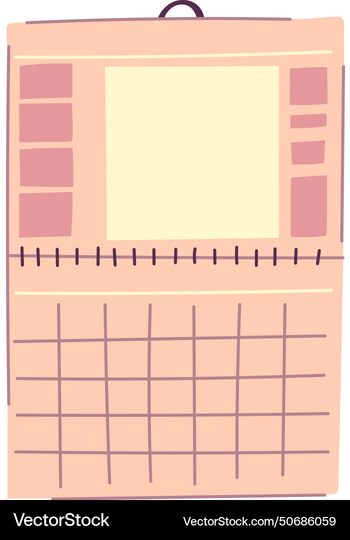 Time office calendar cartoon Royalty Free Vector Image