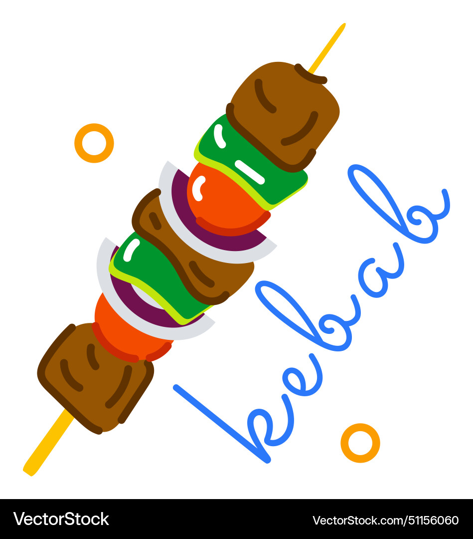 Kebab skewer Royalty Free Vector Image - VectorStock