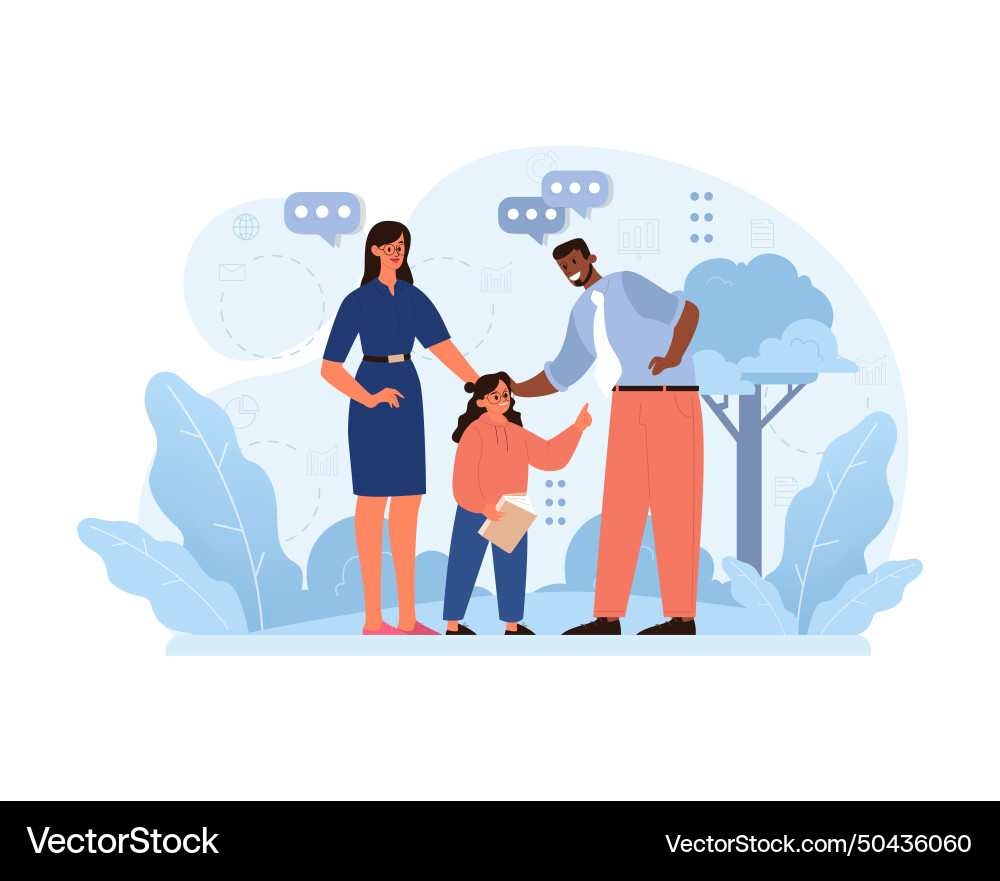 Step-parent relationship concept Royalty Free Vector Image