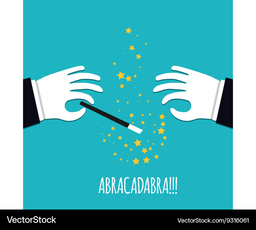 Abracadabra cartoon concept magicians Royalty Free Vector