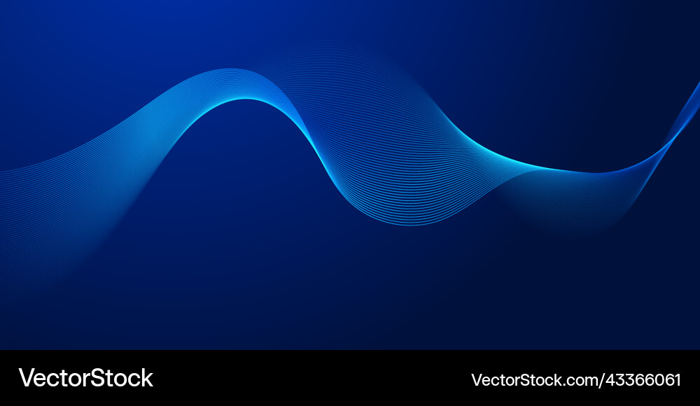 Abstract blue flowing lines banner Royalty Free Vector Image