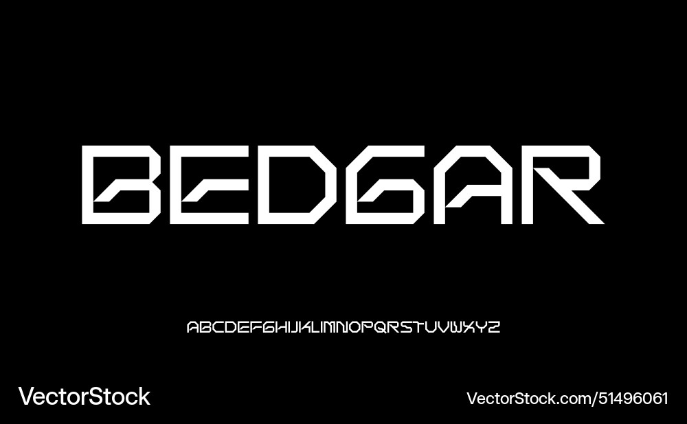 Futuristic technology font typeface Royalty Free Vector