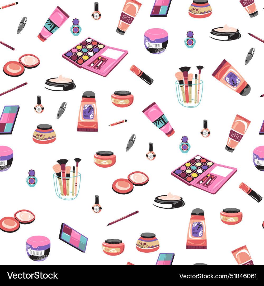 Makeup items on white Royalty Free Vector Image