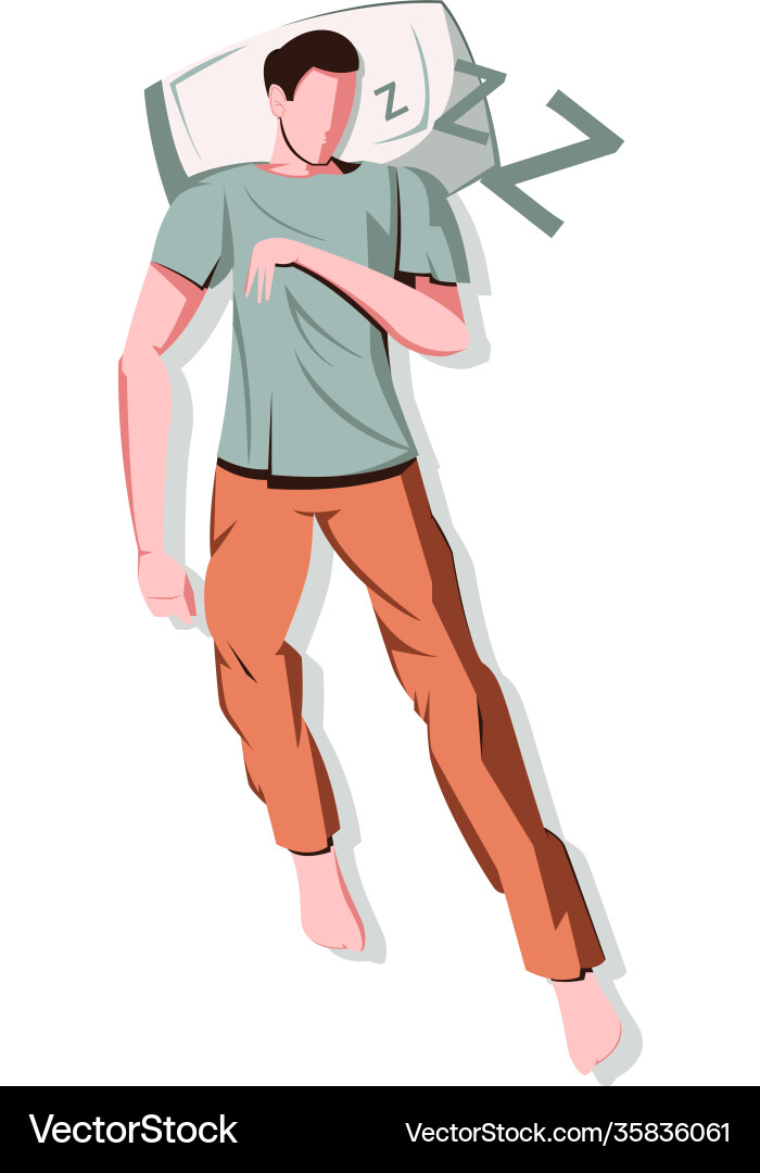 Man sleeping Royalty Free Vector Image - VectorStock