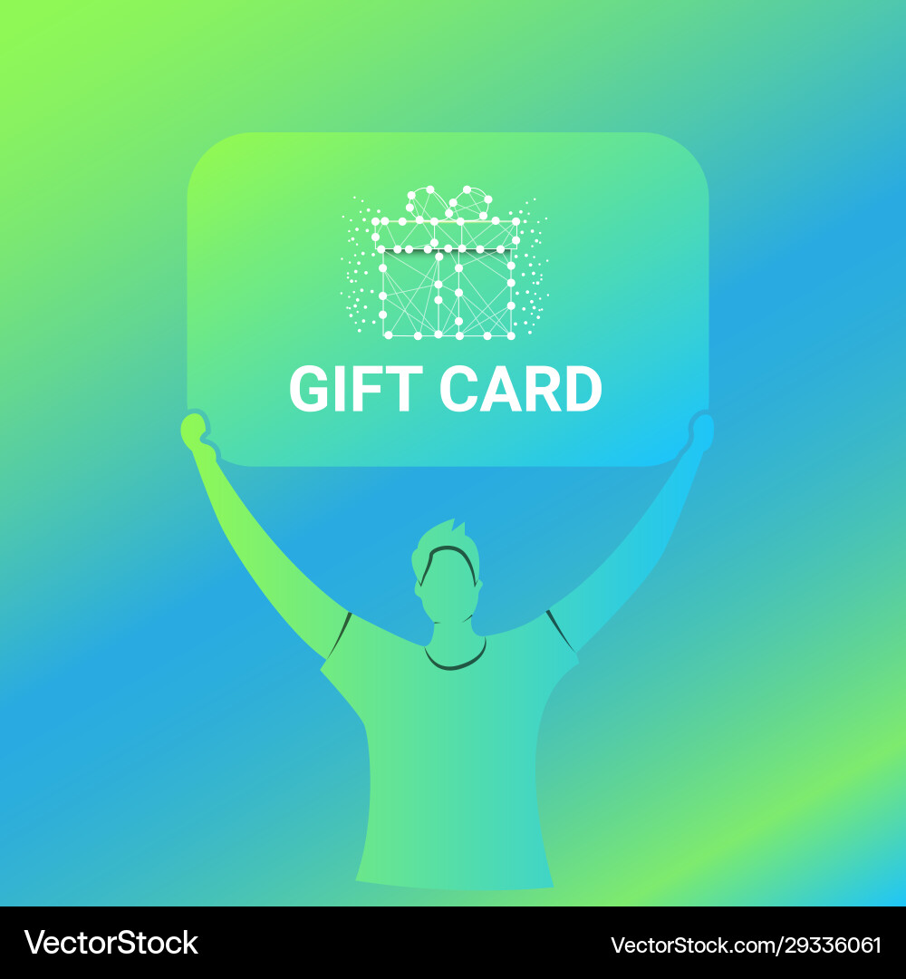 Modern gift card promotion ads Royalty Free Vector Image