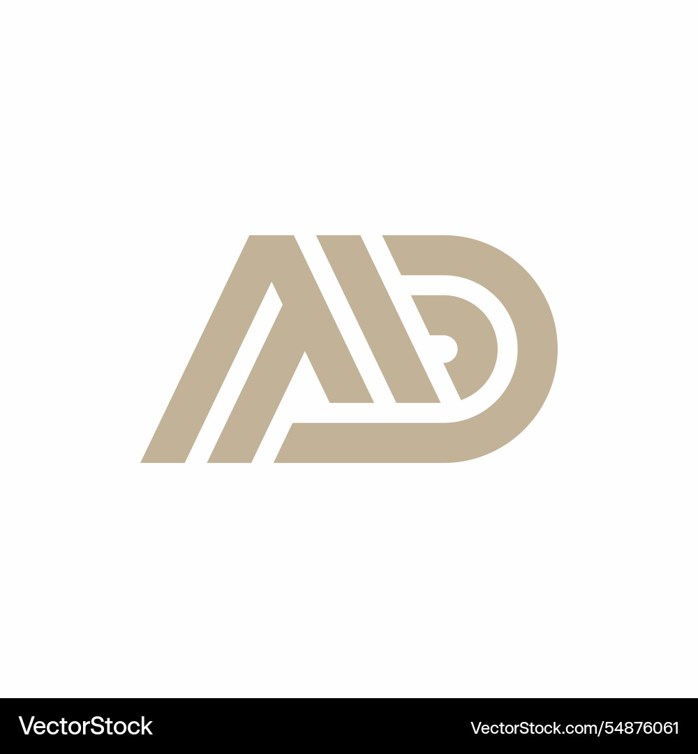 Monogram letter a d logo design Royalty Free Vector Image