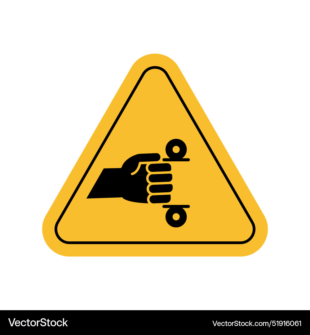 Pinched warn sign icon set safety for workplace Vector Image