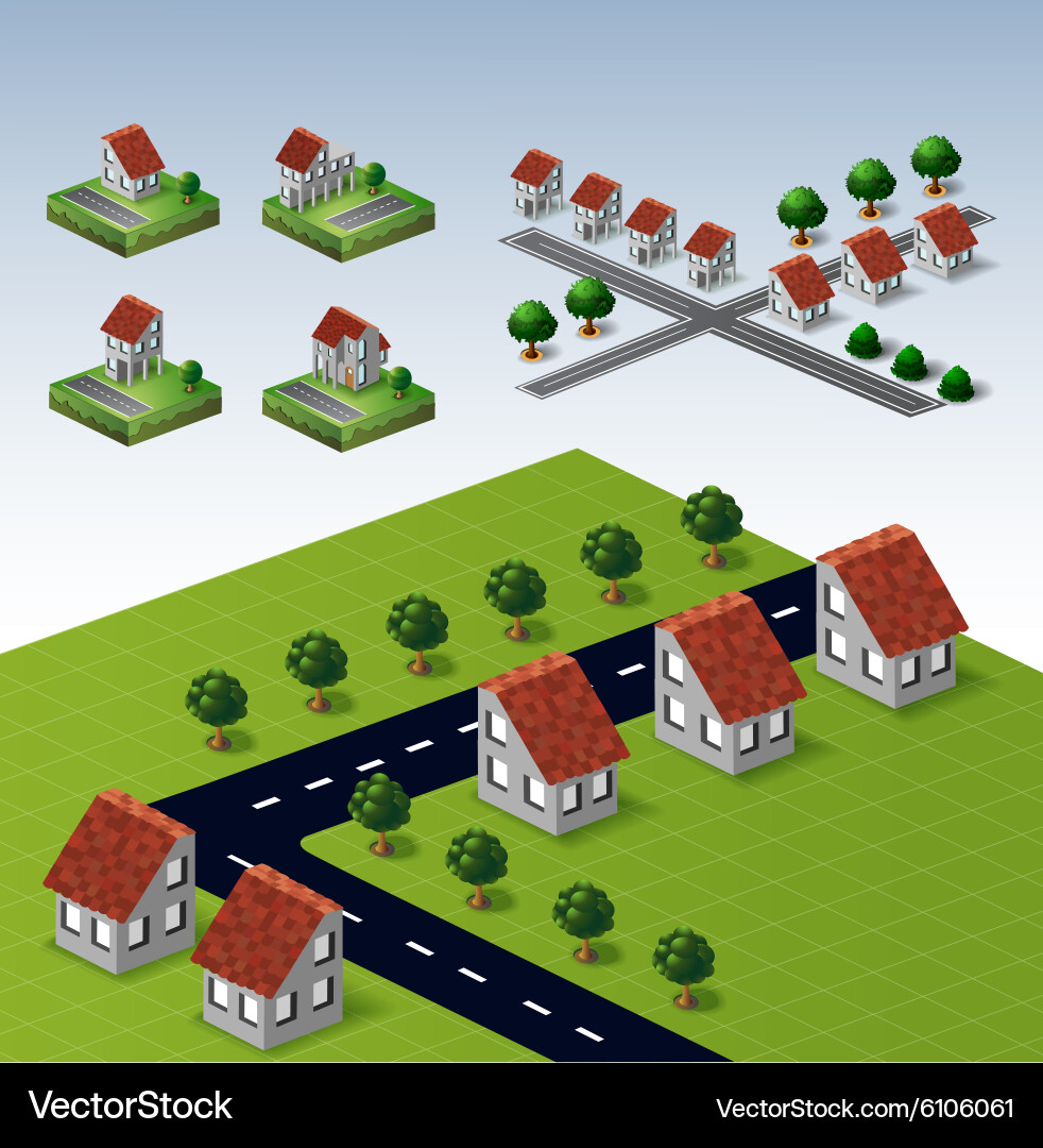 Rural houses Royalty Free Vector Image - VectorStock