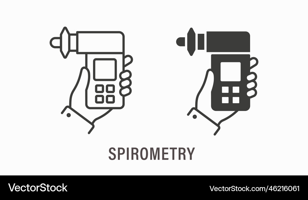 Spirometer icons isolated Royalty Free Vector Image
