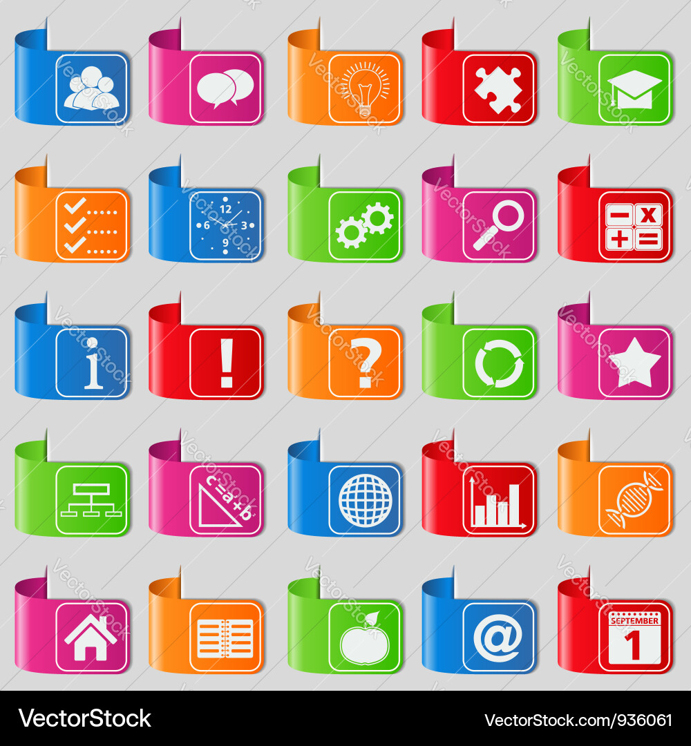 Tabs with icons Royalty Free Vector Image - VectorStock