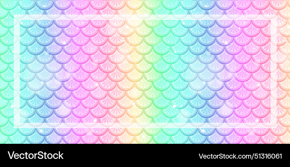 Vibrant rainbow-colored mermaid scale design Vector Image