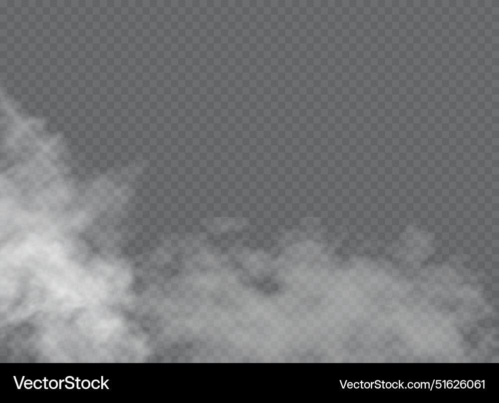White smoke puff isolated on transparent Vector Image