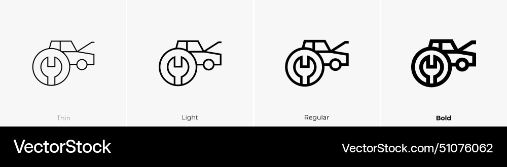 Car repair icon thin light regular and bold style Vector Image