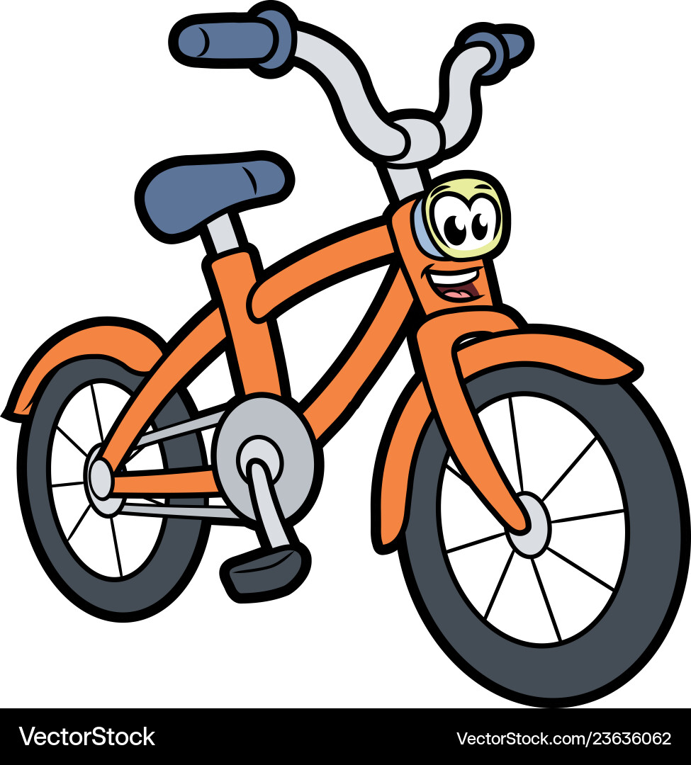 Cute smiling bicycle Royalty Free Vector Image