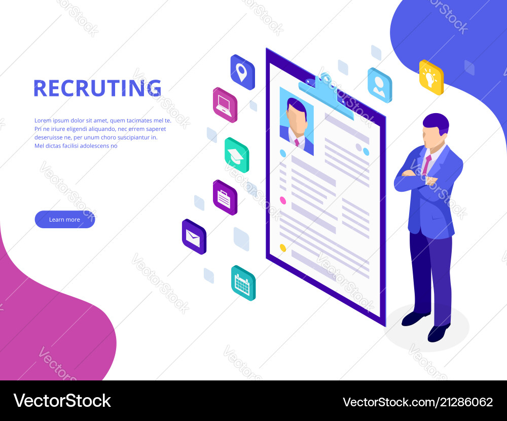 Hiring and recruitment concept for web page Vector Image