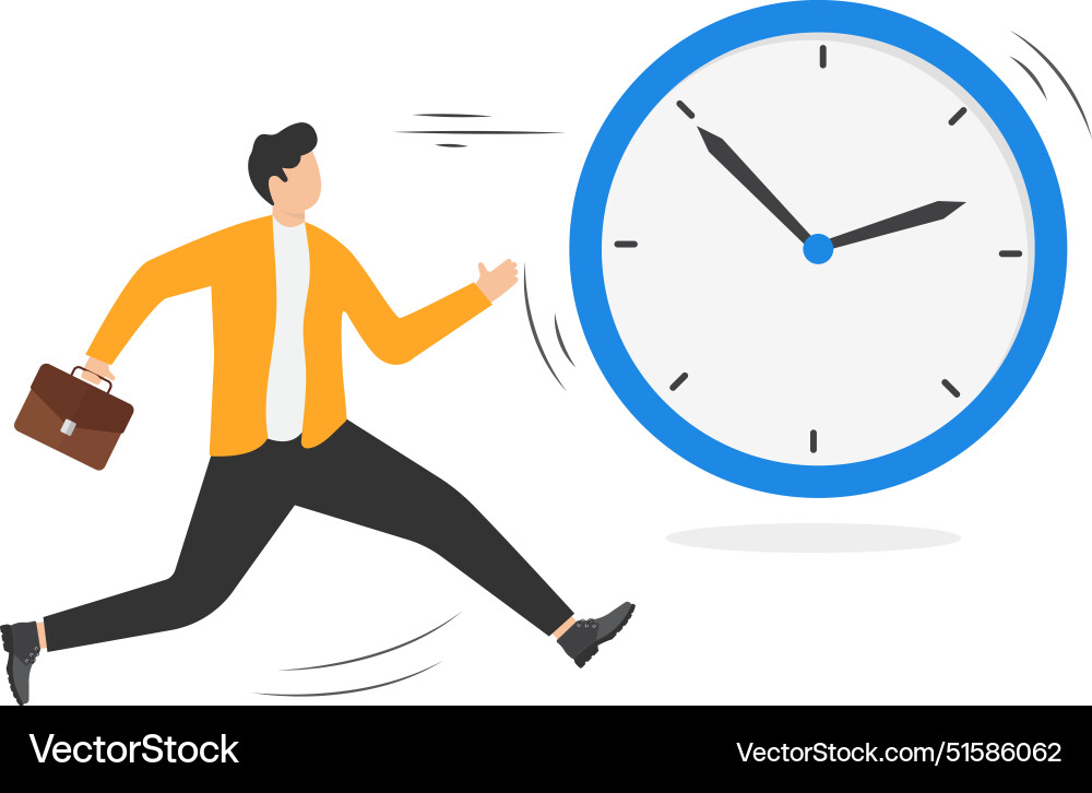 Interaction people and time businessmen run a rac Vector Image