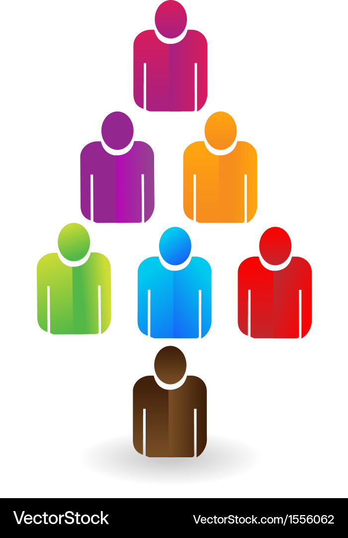 Leader teamwork tree logo Royalty Free Vector Image