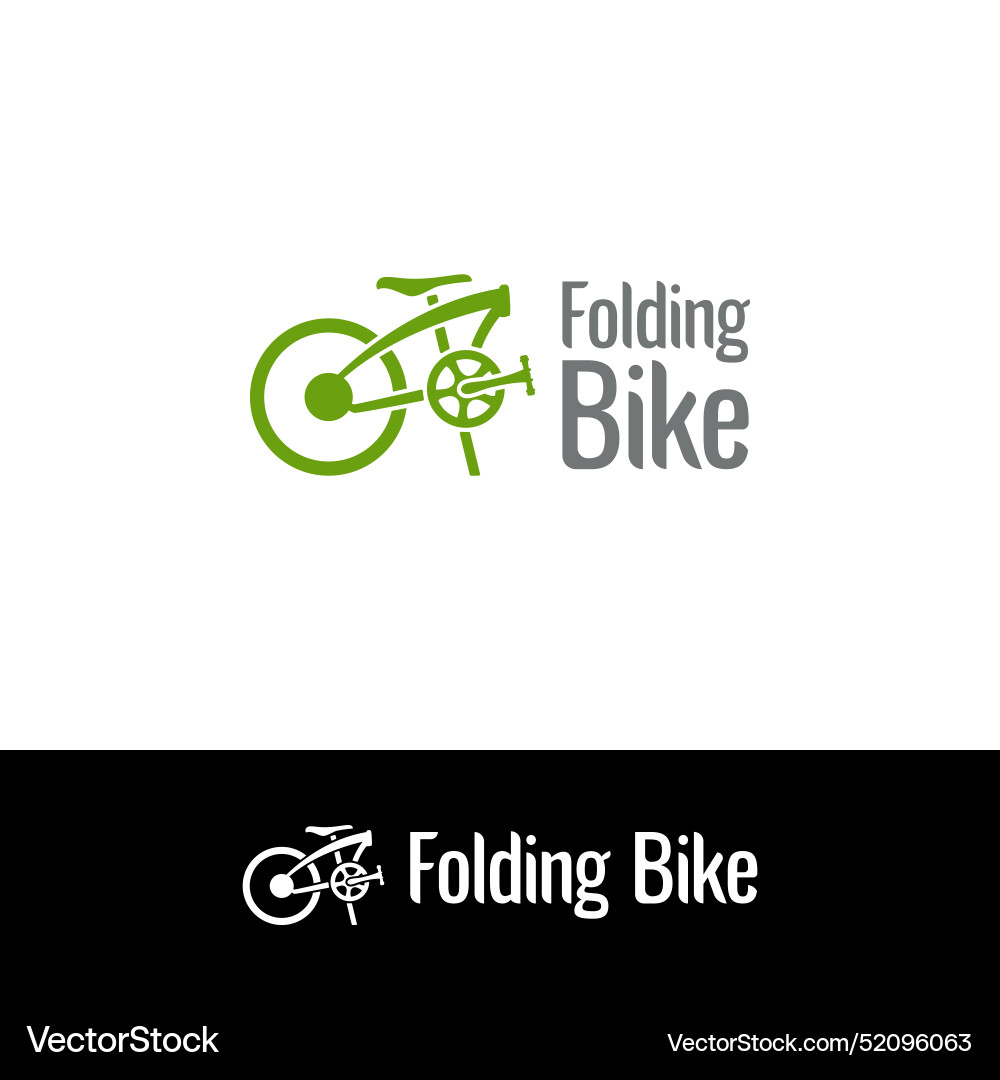 City folding bike logo design Royalty Free Vector Image