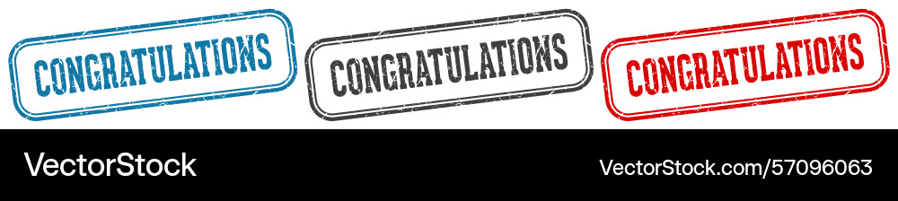 Congratulations stamp congratulations rectangular Vector Image