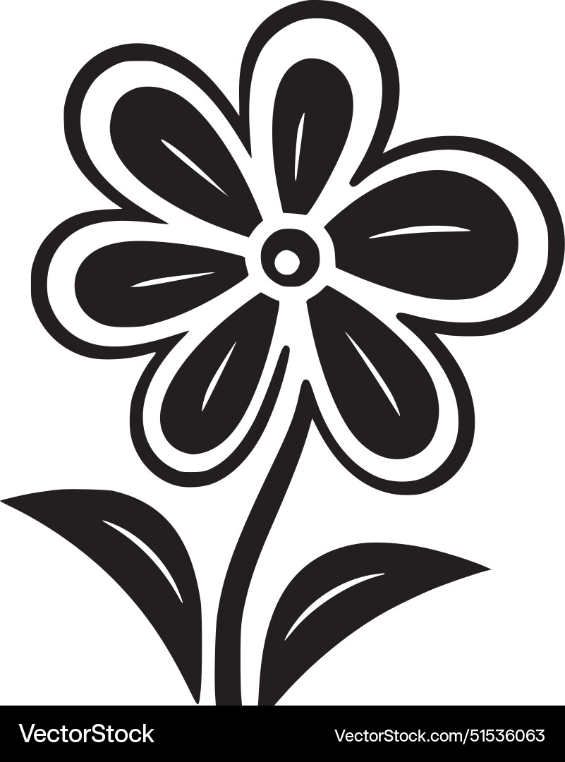 Flower - black and white isolated icon Royalty Free Vector