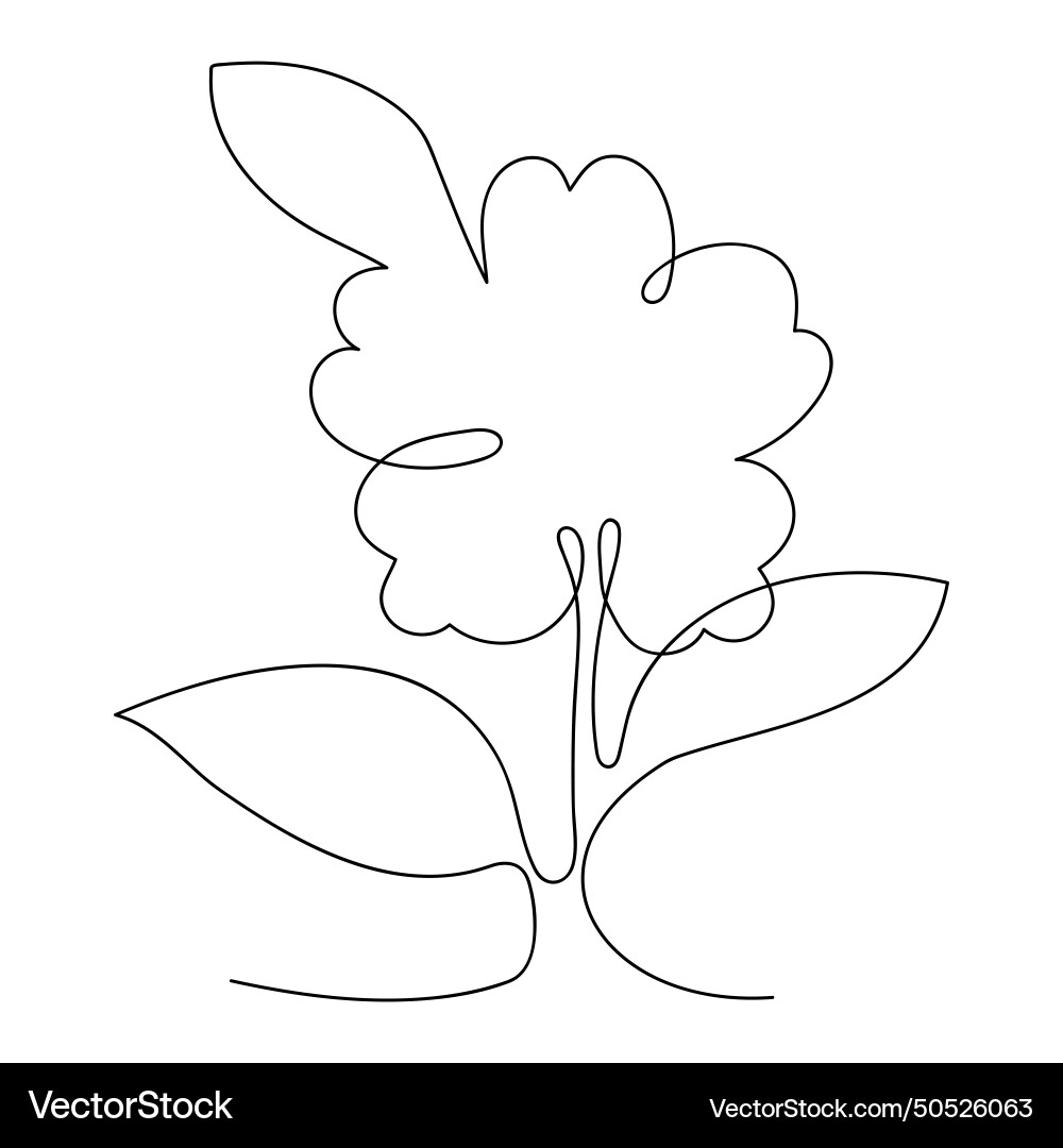 Flower continuous one line drawing Royalty Free Vector Image