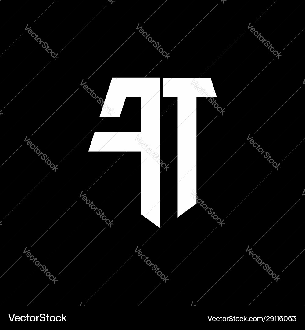 Ft logo monogram with pentagon shape style design Vector Image