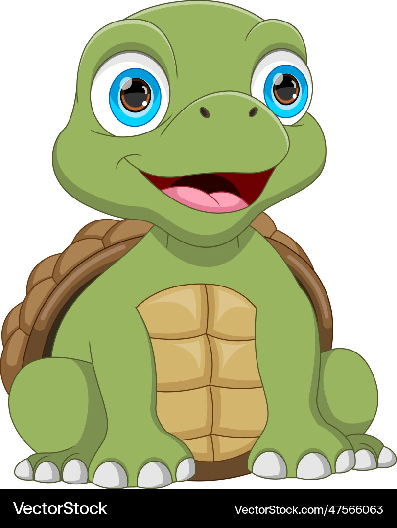 Funny turtle cartoon Royalty Free Vector Image