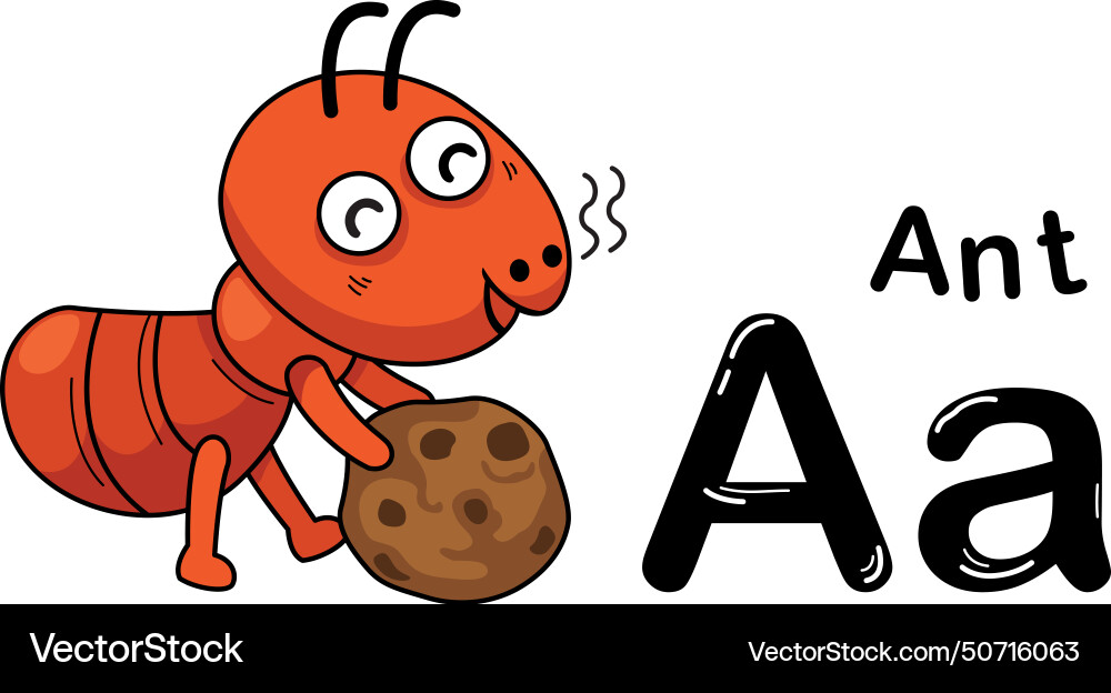Isolated animal alphabet letter a-ant Royalty Free Vector