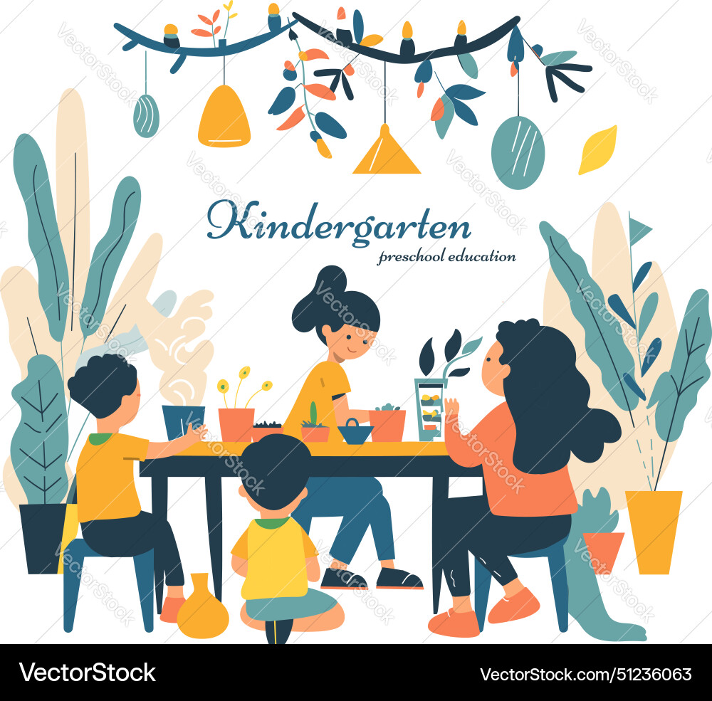 Kindergarten preschool education Royalty Free Vector Image