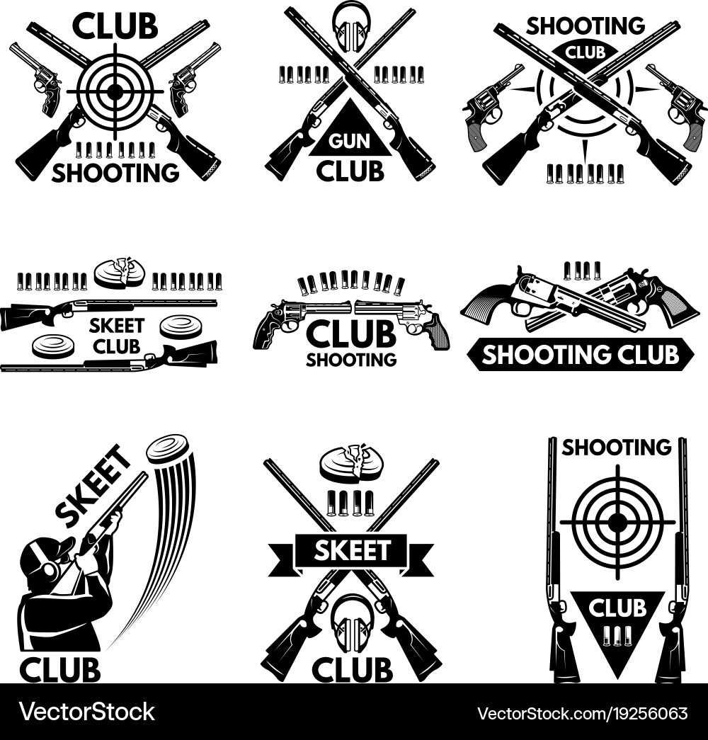 Labels set for shooting club Royalty Free Vector Image