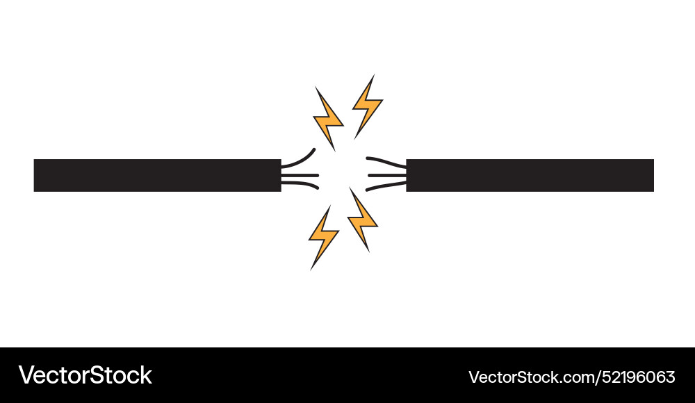 Short circuit with sparks icon Royalty Free Vector Image