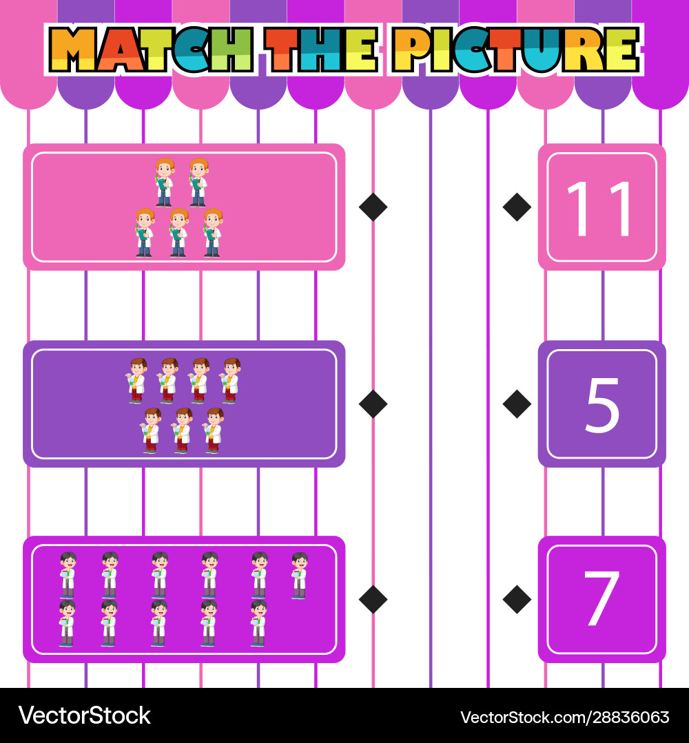 Worksheet for children counting and connecting Vector Image