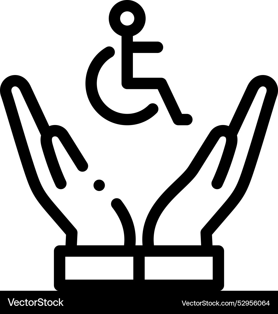 Disabled people icon thin linear style design Vector Image