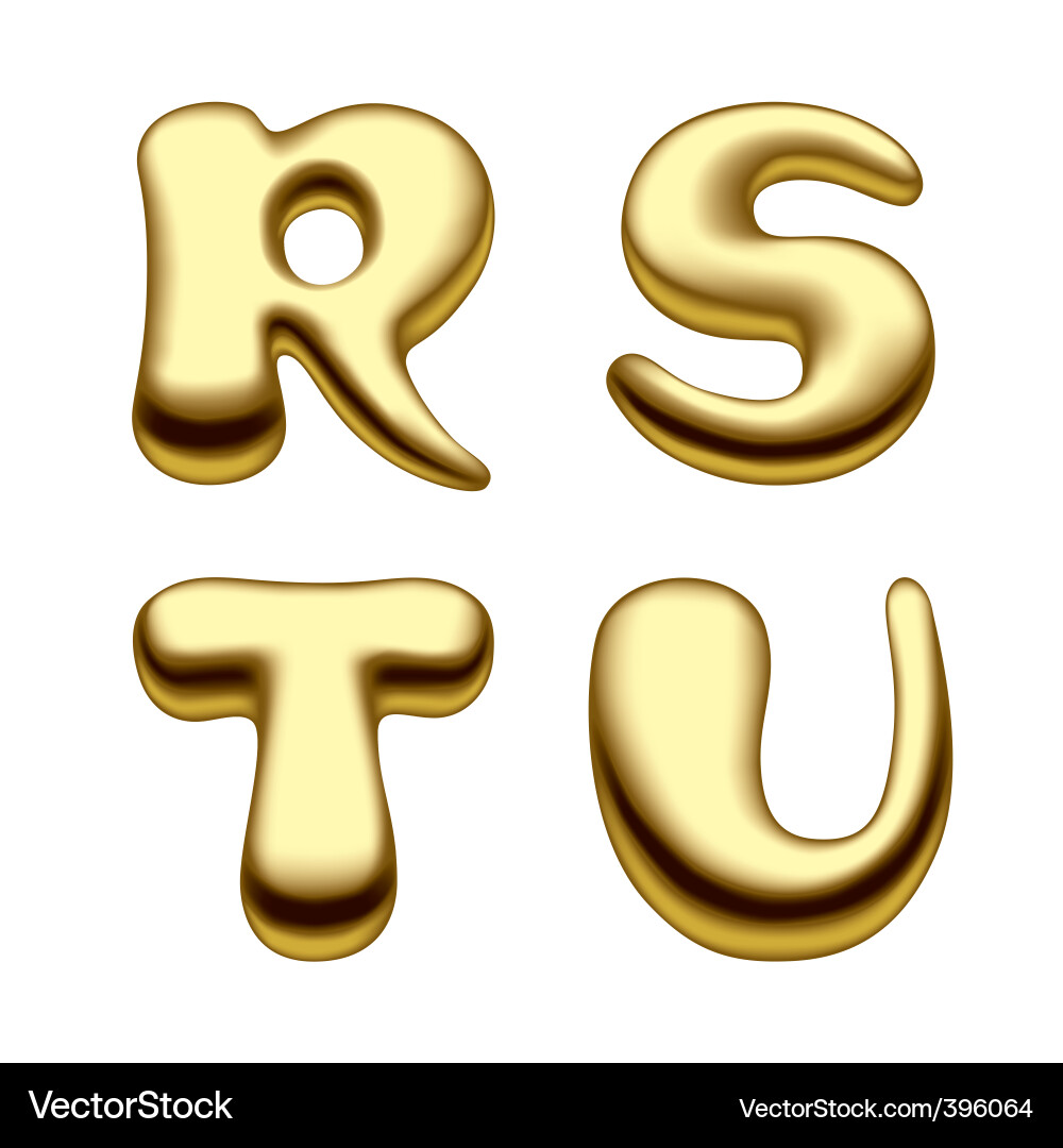 Gold Capital Letter Set Royalty Free Vector Image