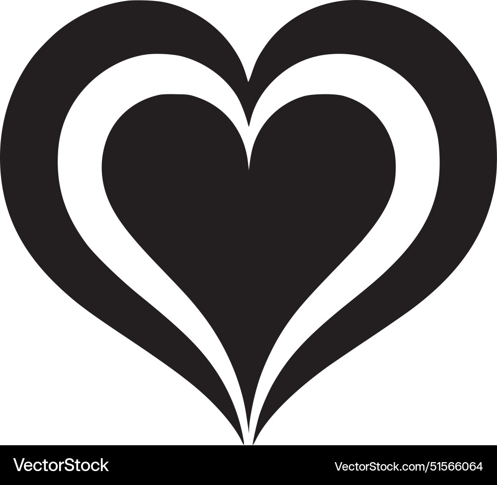 Heart - black and white Royalty Free Vector Image
