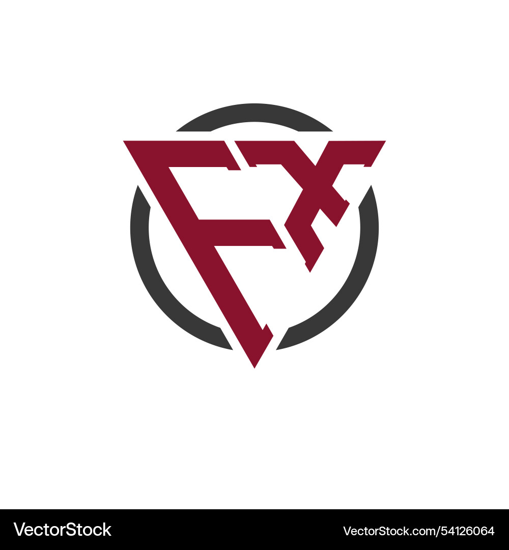 Letter fx monogram logo in bold triangle design Vector Image